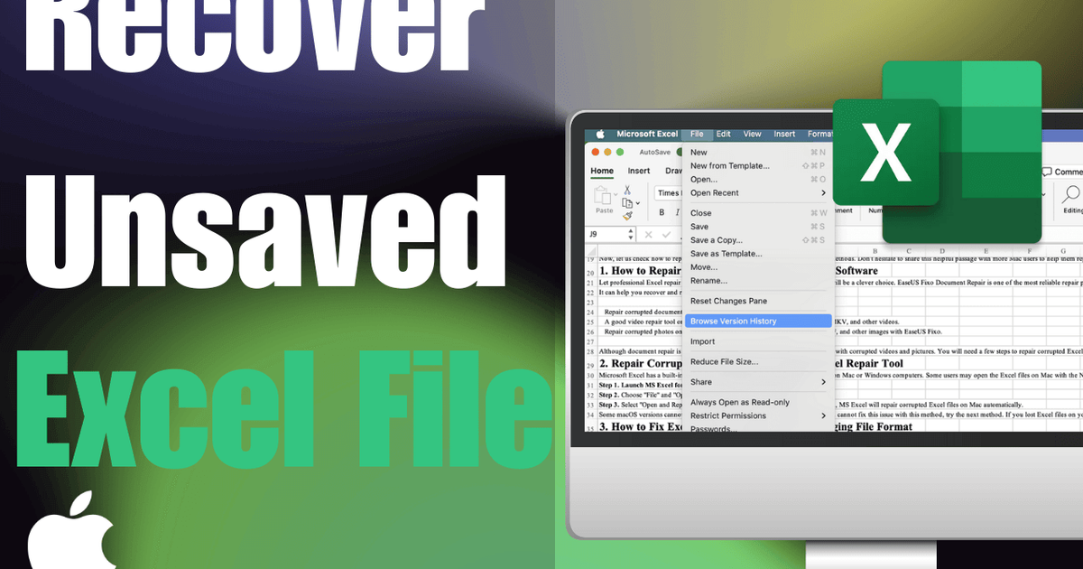 Recover unsaved Excel file on Mac: 4 easy & proven methods