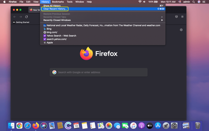 How to clear search history on Mac
