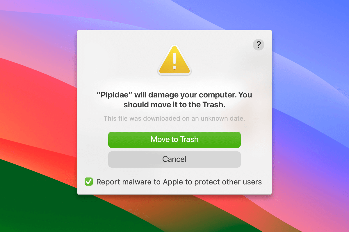 Pipidae pop-up virus Mac: “Pipidae will damage your computer” alert removal