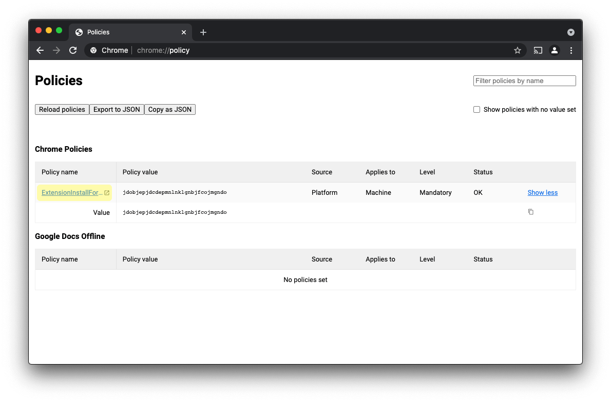 Remove Extensioninstallforcelist In Chrome On Mac