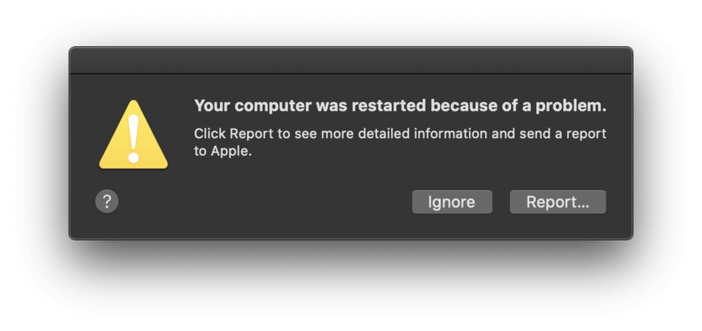 “Your computer was restarted because of a problem” Mac alert: the ...