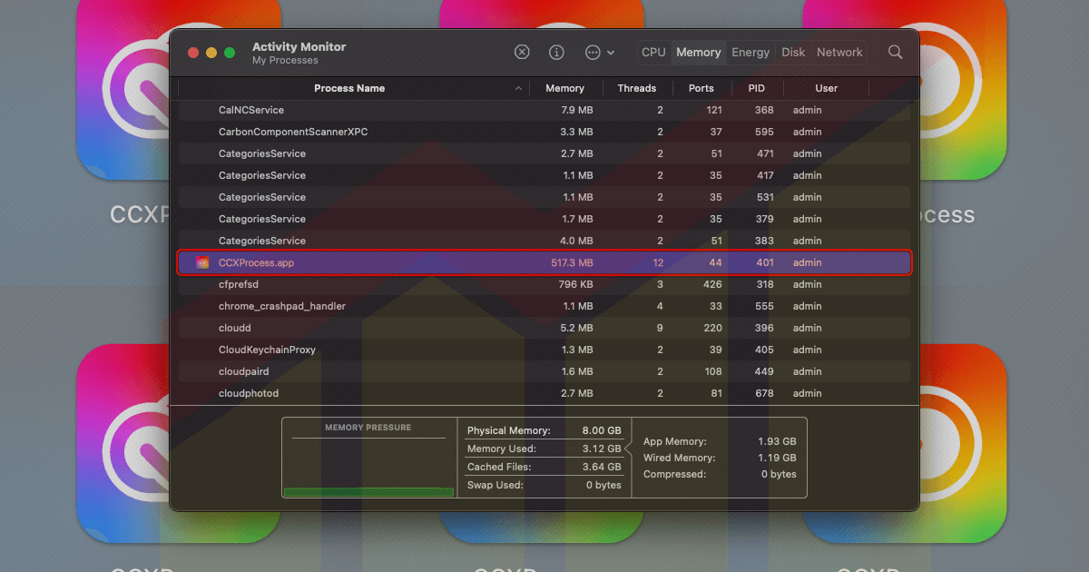 How to fix CCXProcess Mac high memory and CPU problem